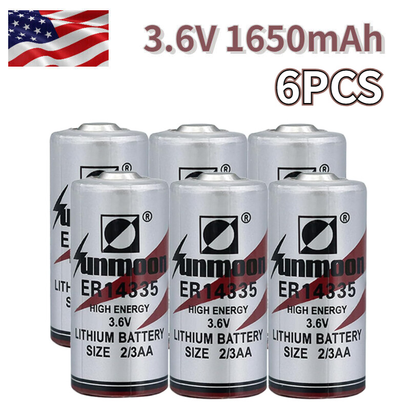 6pcs 14335 Batteries 3.6V 1650mAh Primary Electric Battery DO NOT ...