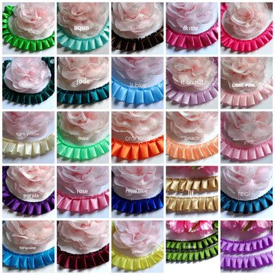 Box Pleated satin Ribbon,7/8 inch wide select color/price per yard | eBay