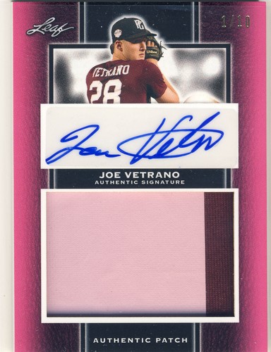 JOE VETRANO 2019 Leaf Perfect Game PG National Showcase PATCH AUTO /10 ...
