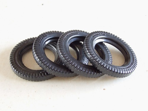 4 x Meccano Black Plastic Tyre For 2 Inch Pulleys # 142a ** Read ...