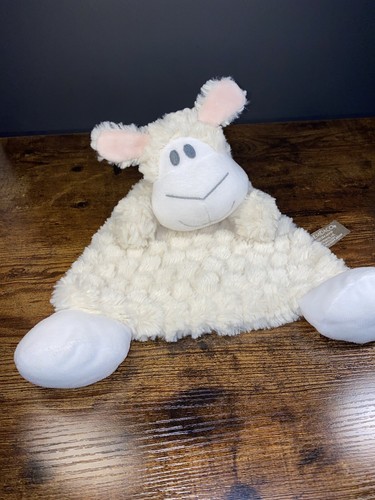Demdaco Sheep Lamb Plush Rattle Tactile Lovey Security Blanket Cream ...