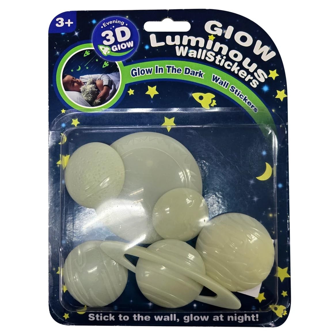 60 Pack 3D Glow in The Dark Luminous Wall Stickers Set, Transform Your ...