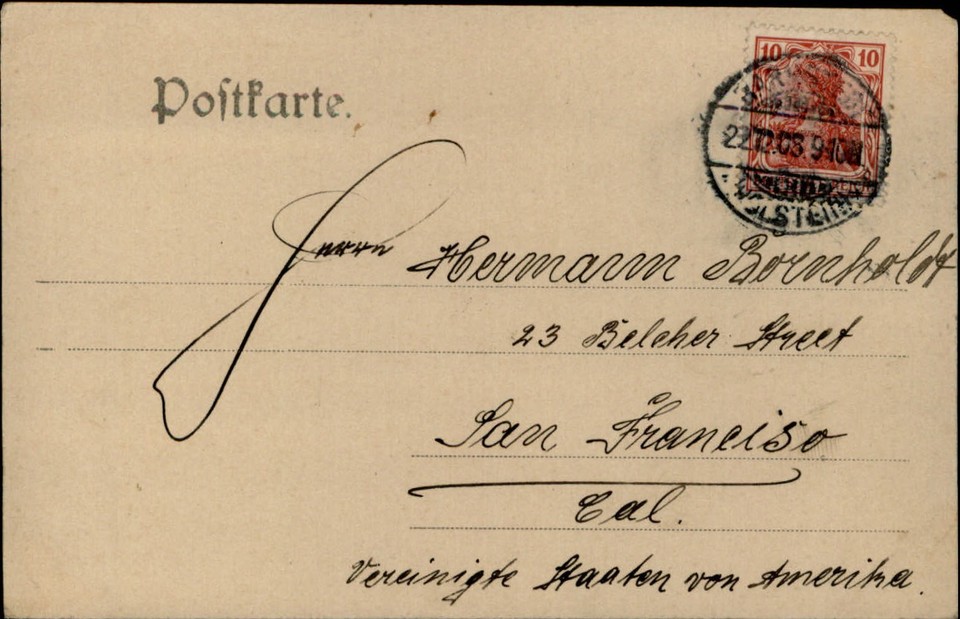 Barmstedt Germany country road in woods UDB 1908 BORNHOLDT San ...