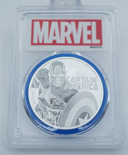 2019 $1 1 oz Silver Tuvalu Captain America Coin PCGS MS70 First Strike ...