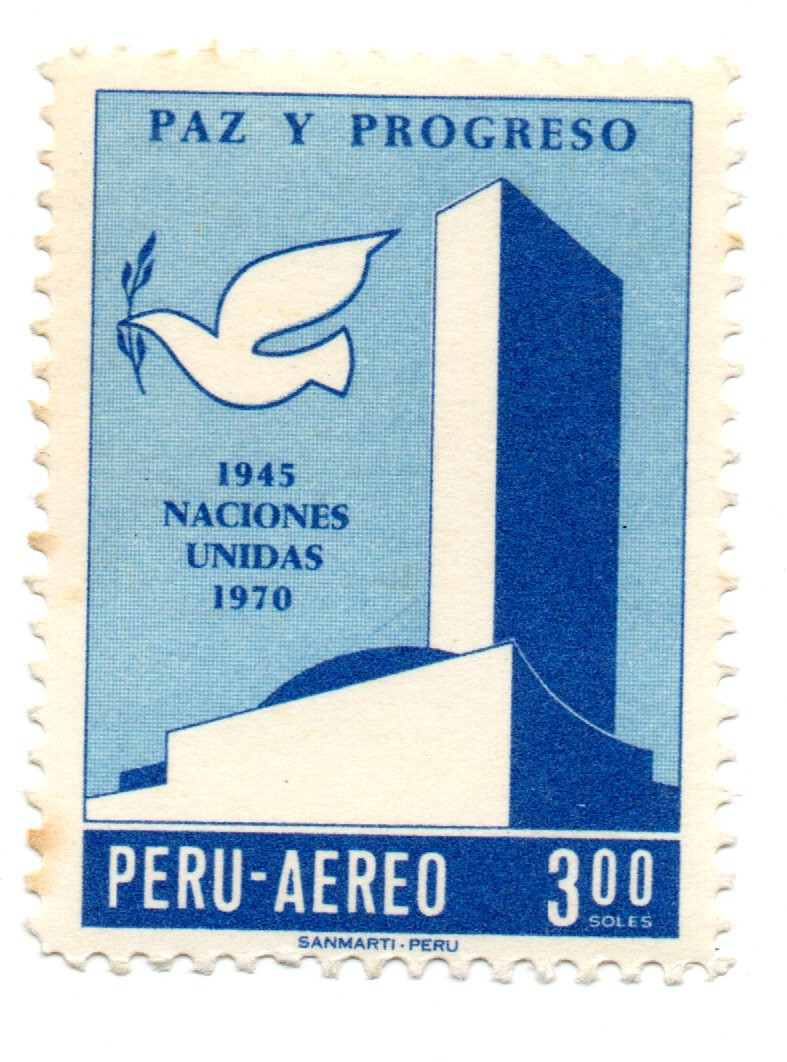 United Nations' 25th anniversary, 1945-1970, Perú 1970, S/. 3.00 ...
