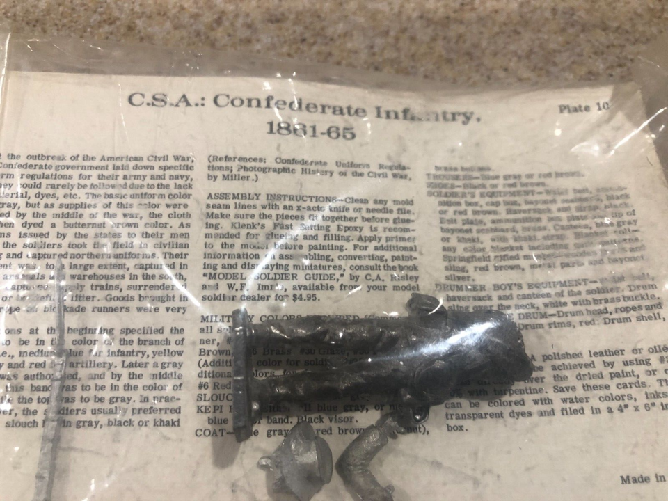 Imrie/Risley Military Miniatures Models Civil War Infantry S-7C ( NOS ...