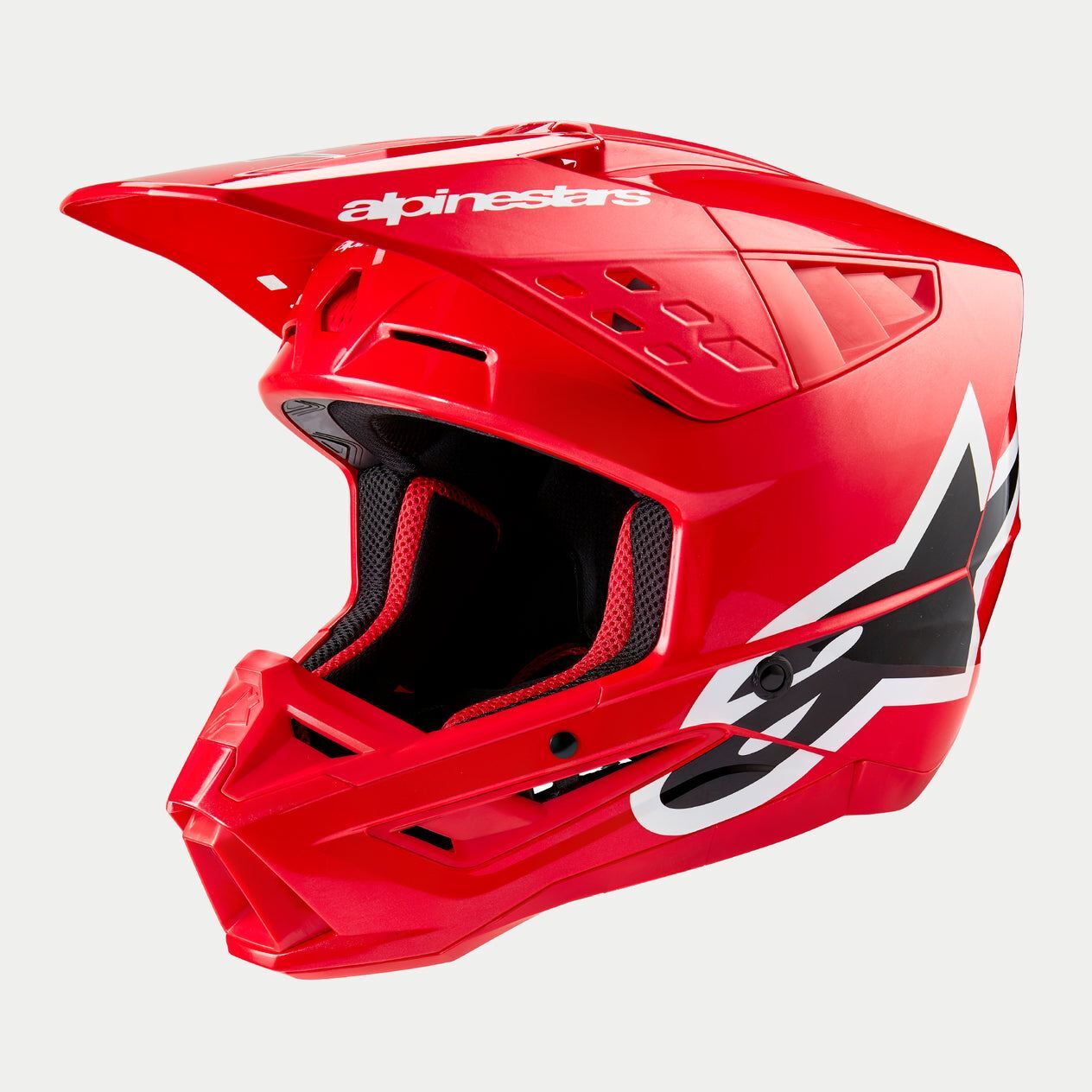Alpinestars 2025 Supertech SM5 Corp Bright Red Motocross Helmet MX Quad ...