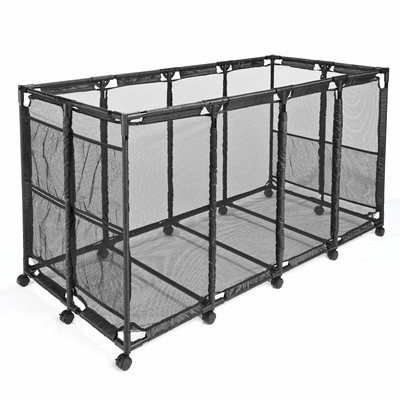 Mesh Pool Storage Bin Organizer Metal Frame Rolling Cart Storage Noodle ...
