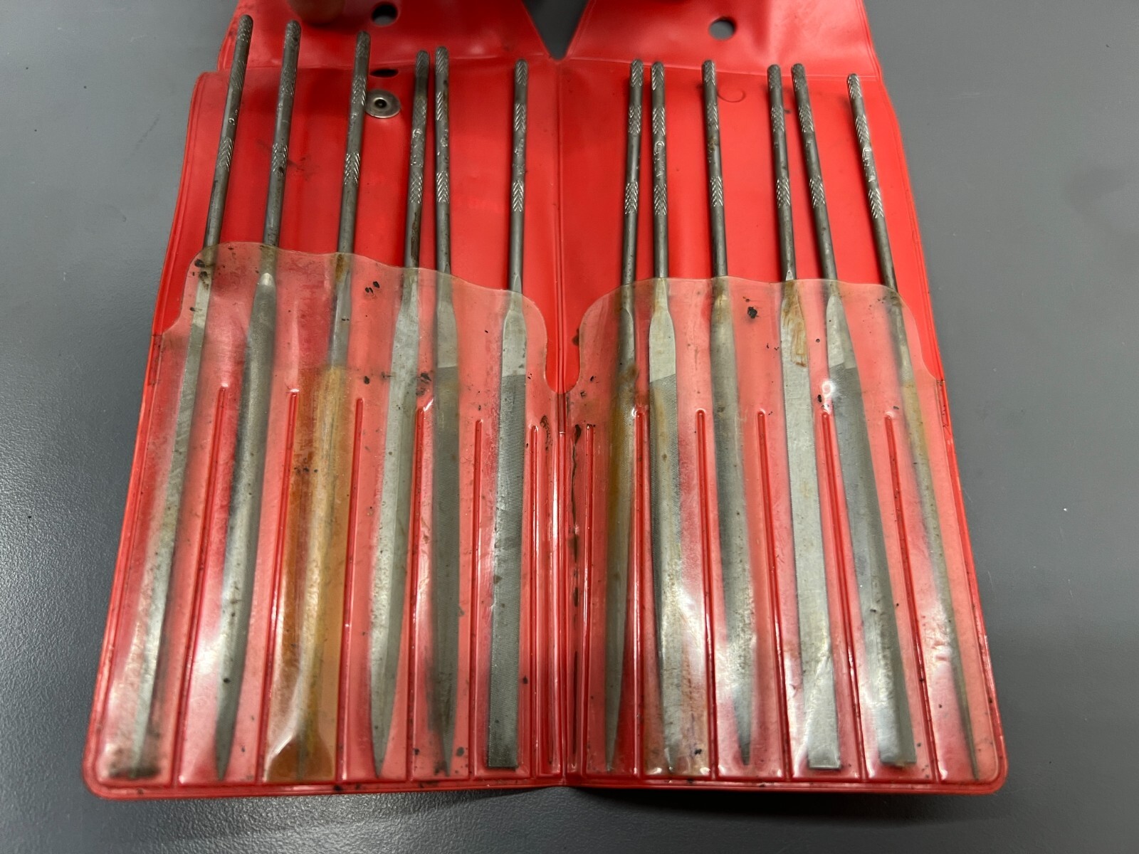 NICHOLSON ROUND HANDLE NEEDLE FILE 12PC SET 6-1/4" ASSORTED - VGC - USA ...