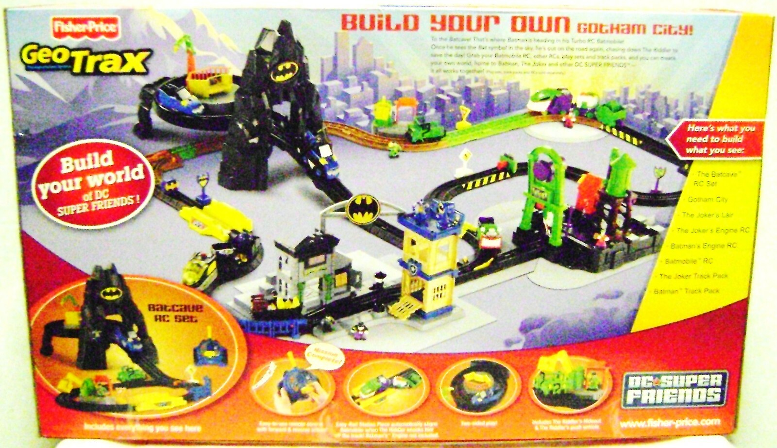 GeoTrax BATCAVE RC SET Fisher Price 00886 Toys Batman Bat Cave NOS NIB ...
