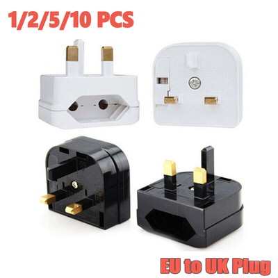 2-Pin To 3-Pin EU European Euro Europe - UK Travel Plug Socket ...