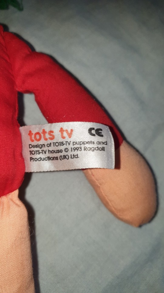 TOTS TV Tiny Soft Toy 90s Ragdoll Productions 12” 1993 Vintage Soft ...