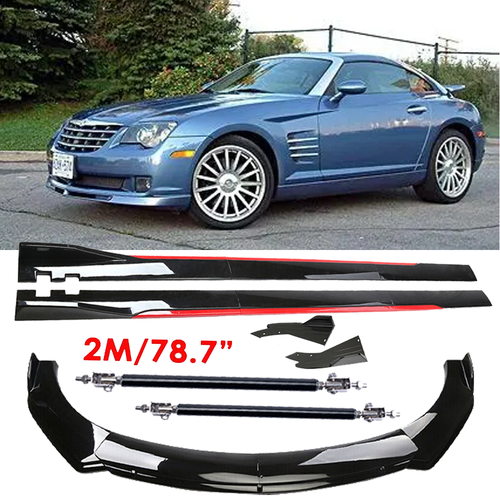 For Chrysler Crossfire Front Bumper Lip Splitter Glossy Black Red Body ...