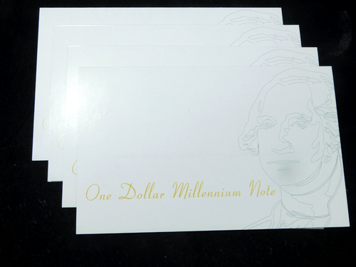 Lot of 4x Consecutive Serial #'s - 1999 Millenium Notes in BEP Folder ...