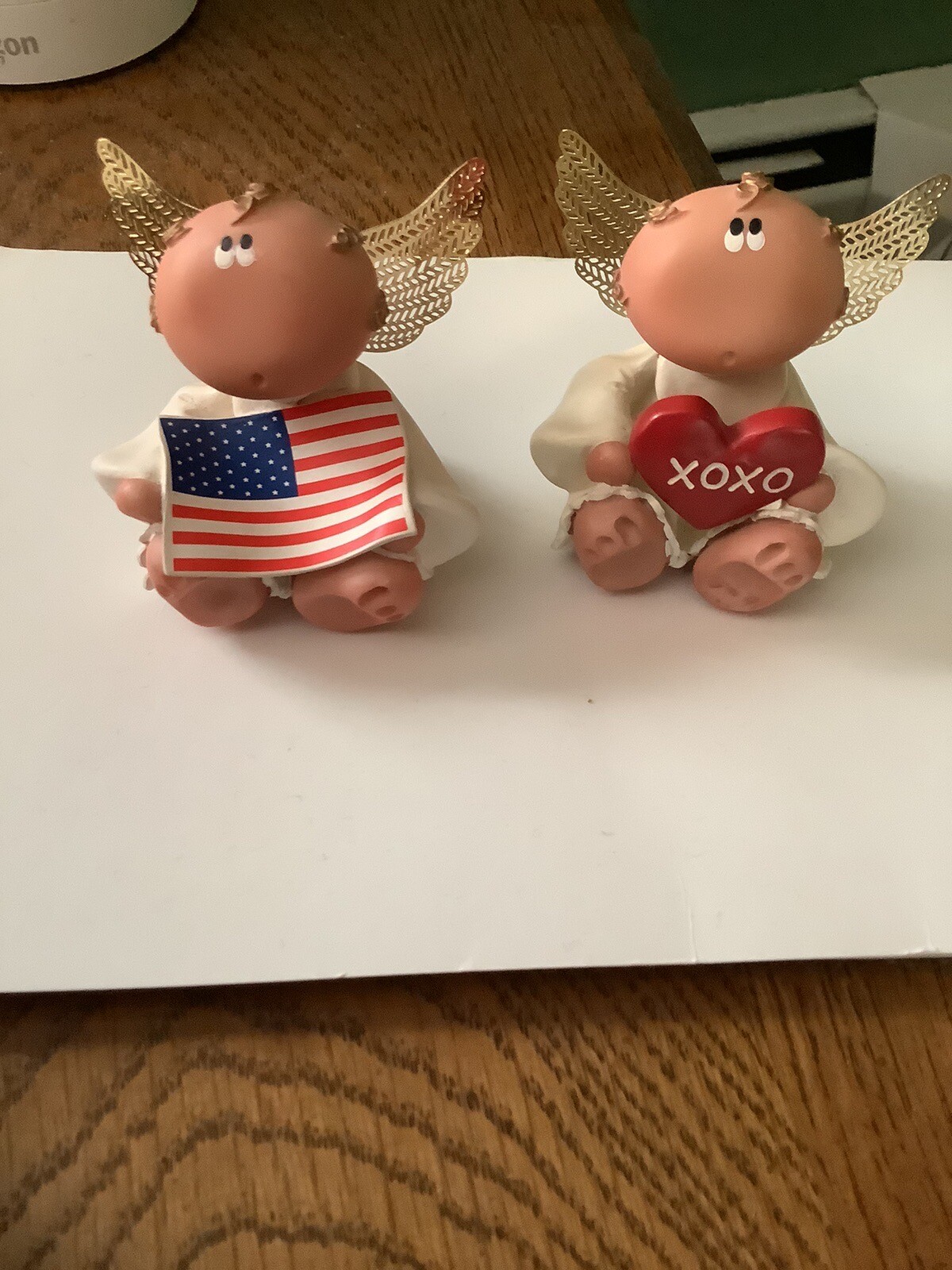 KIRK ANGELS, SET OF 2, WITH AMERICAN FLAG AND WITH XOXO ON A HEART | eBay