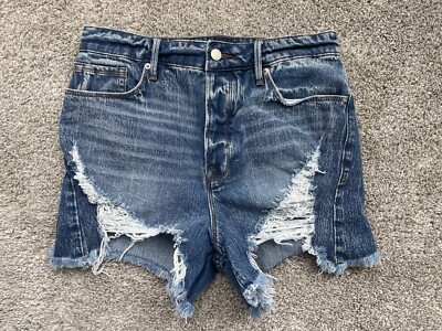 Good American | Bombshell Short Denim High Ride Shorts | Size 6/28 | eBay