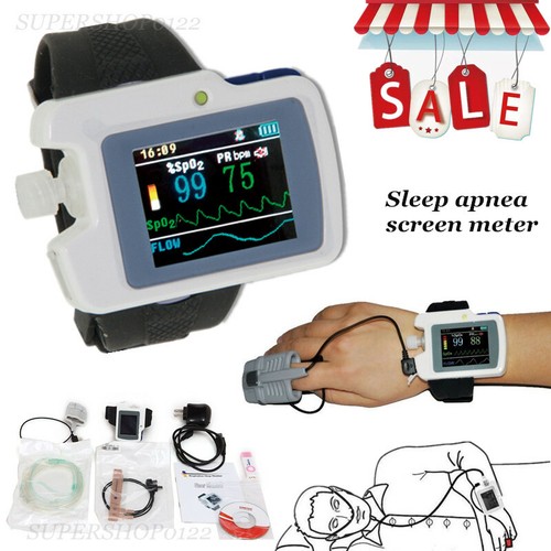 Tragbar Bildschirm mit Schlafapnoe Luftströmung der Nase Sonde spo2 ...