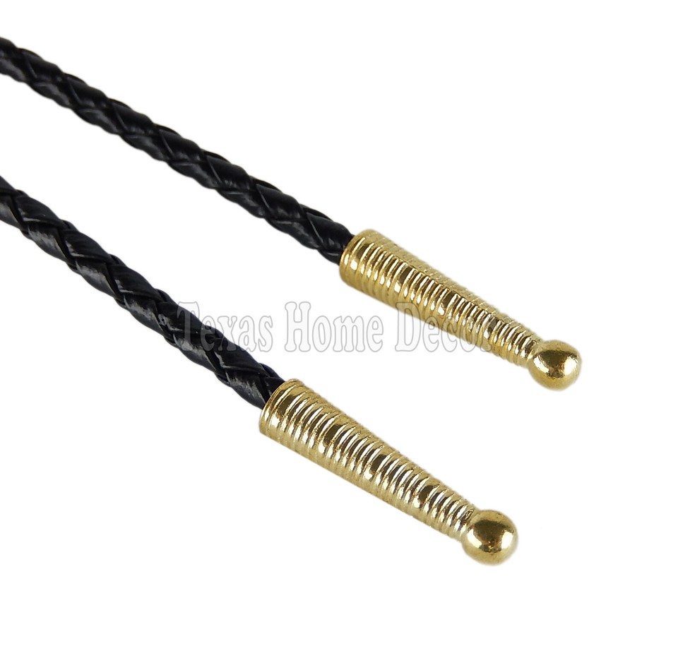 Eagle Bolo Tie Adjustable 36" Cord USA Made Gold Tone Tips | eBay