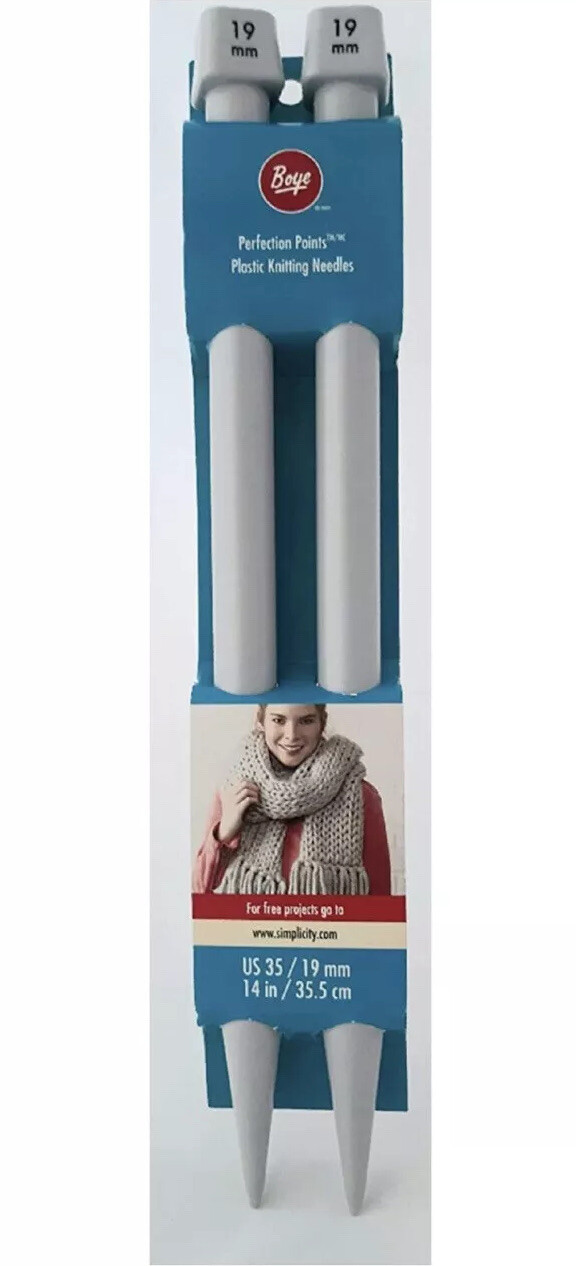 Boye Perfection Points Jumbo Plastic Knitting Needles US 35/19mm 14 ...