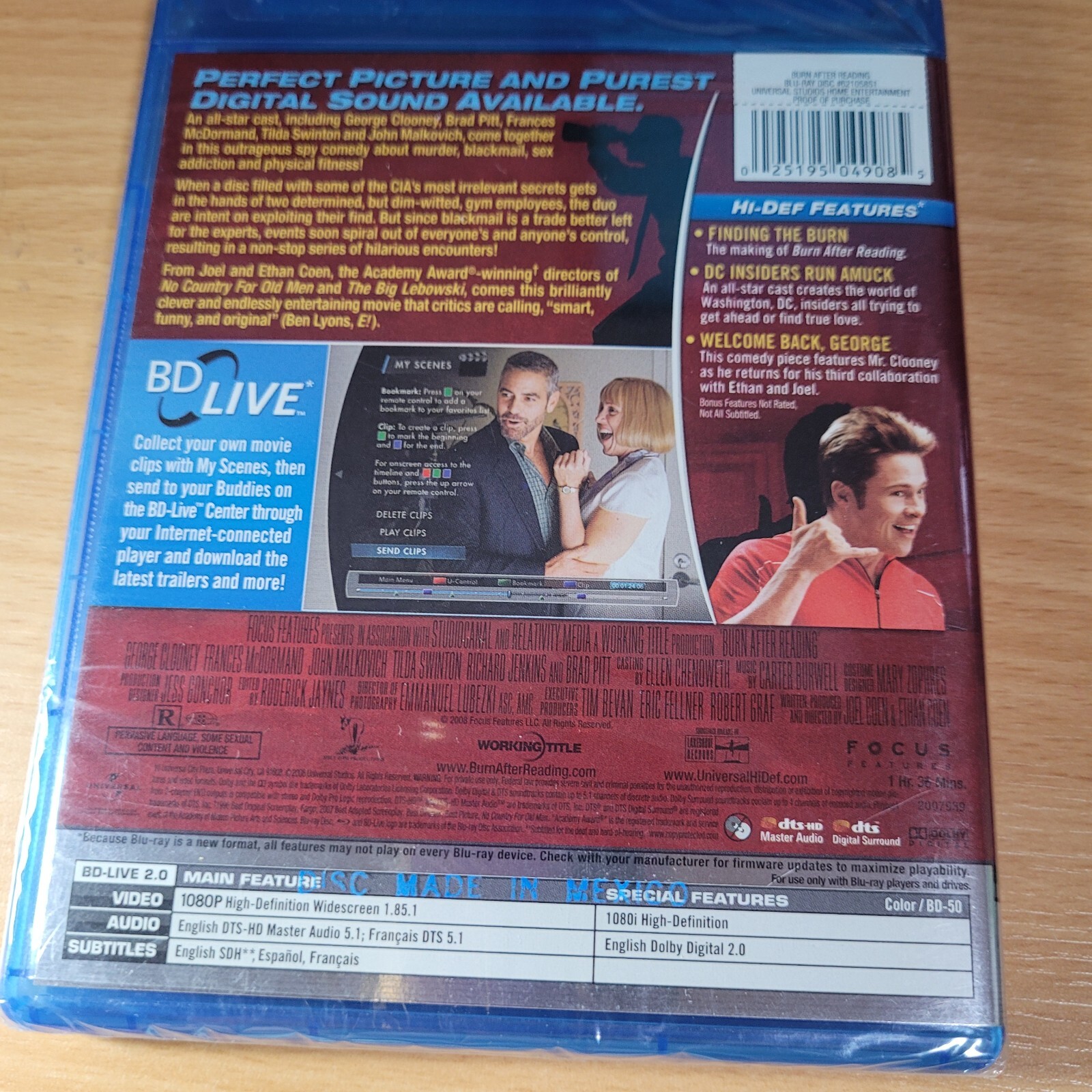 Burn After Reading Blu-ray and Playstation George Clooney NEW | eBay