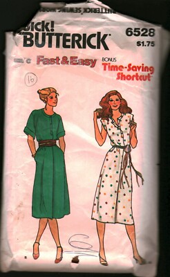 6528 Vintage Butterick SEWING Pattern Misses 1980s Loose Fitting Dress ...