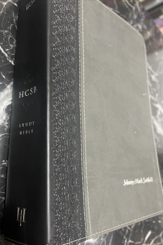 HCSB Study Bible Holman Christian Standard Bible Black Gray Leather ...