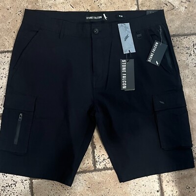 STONE FALCON MEN'S BLACK WALKING SHORTS SIZE 38 (WAIST) SLIM - NWT | eBay