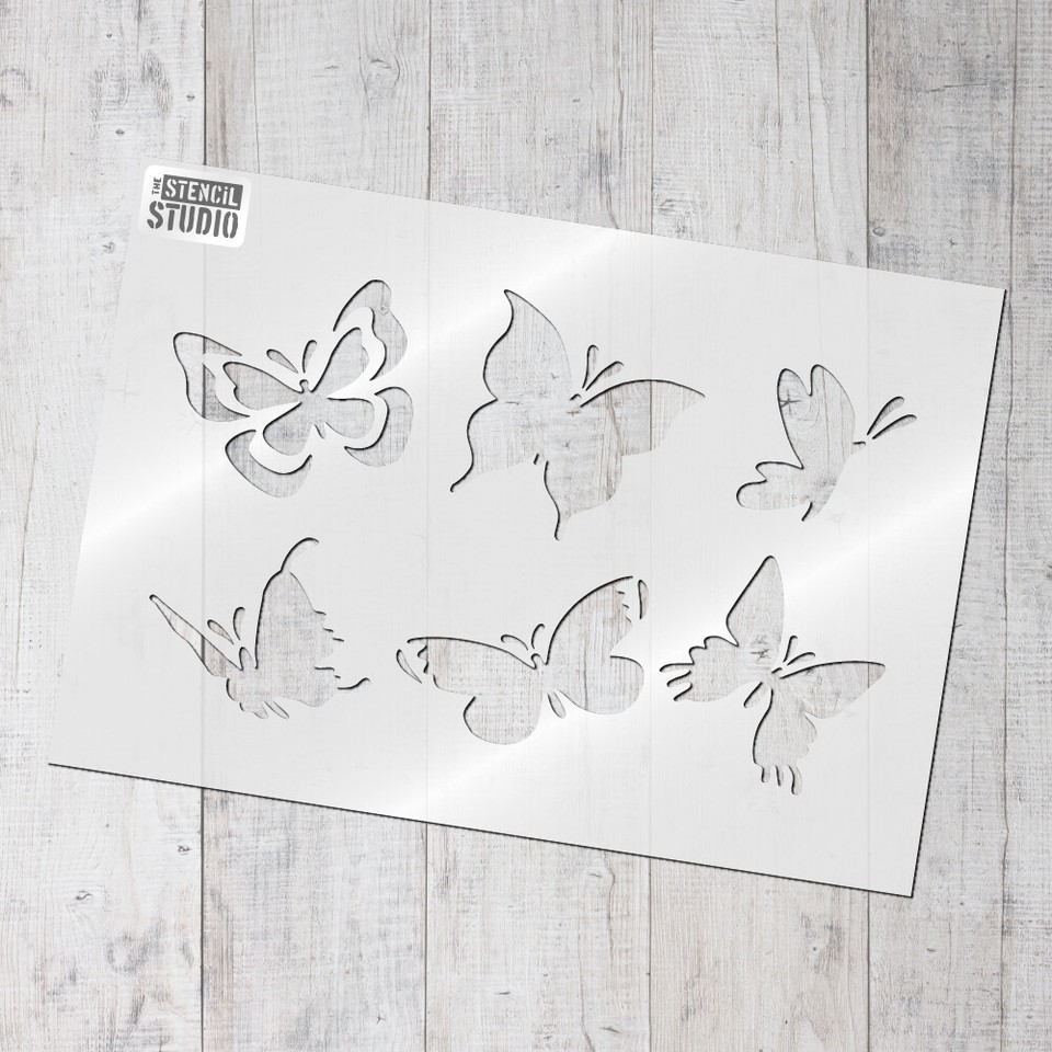 Butterfly Stencil Set - Reusable Wall Stencil - Various Sizes Available ...