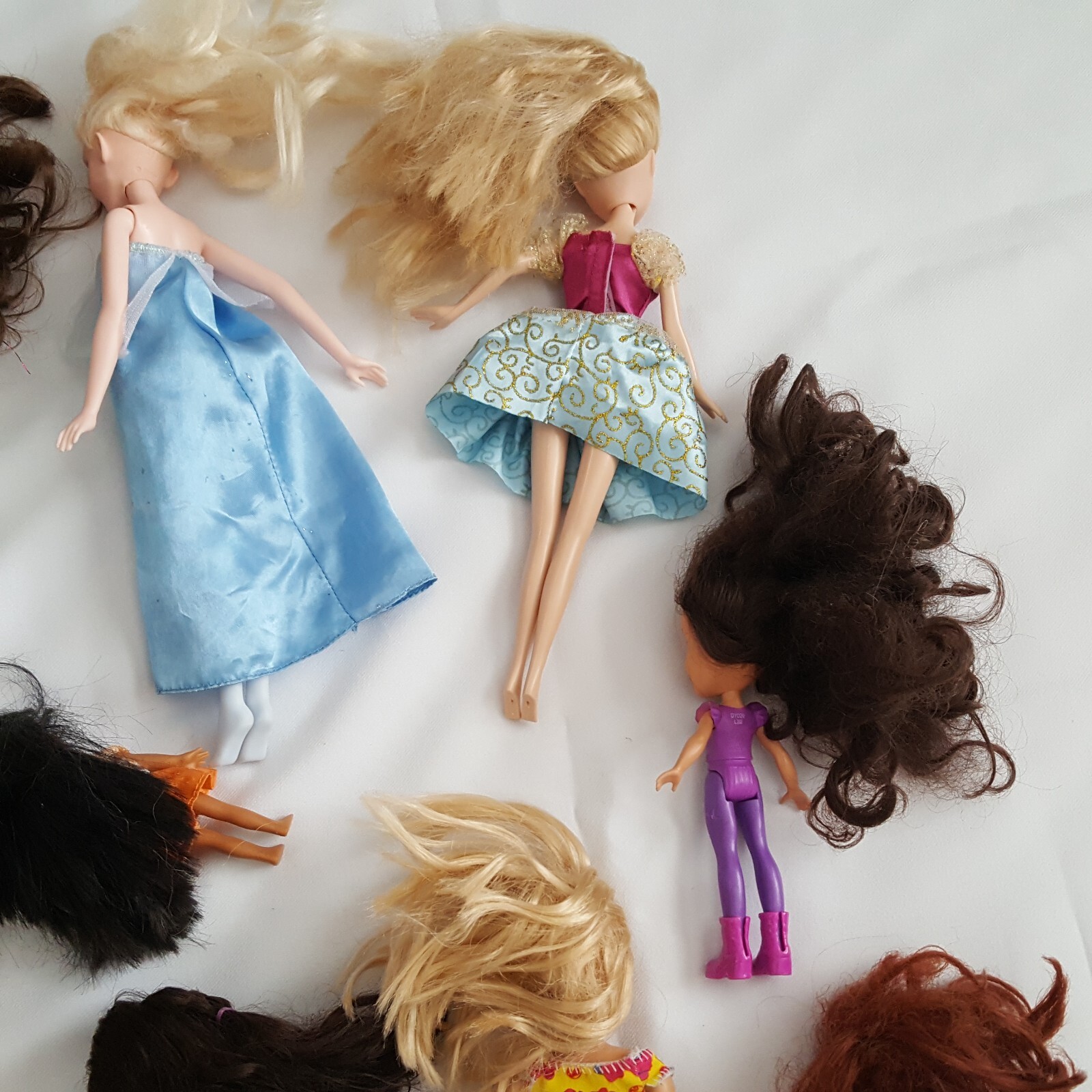 11 Mixed Dolls Lot Barbie Various 7 Mattel, 2 ZURU, 1 Disney, 1 Marvel ...