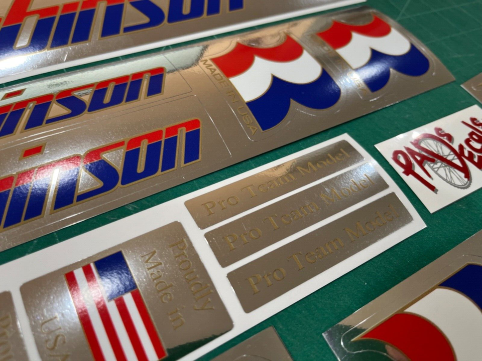 1986 robinson pro yellow outline backing with chrome Bmx sticker decals ...
