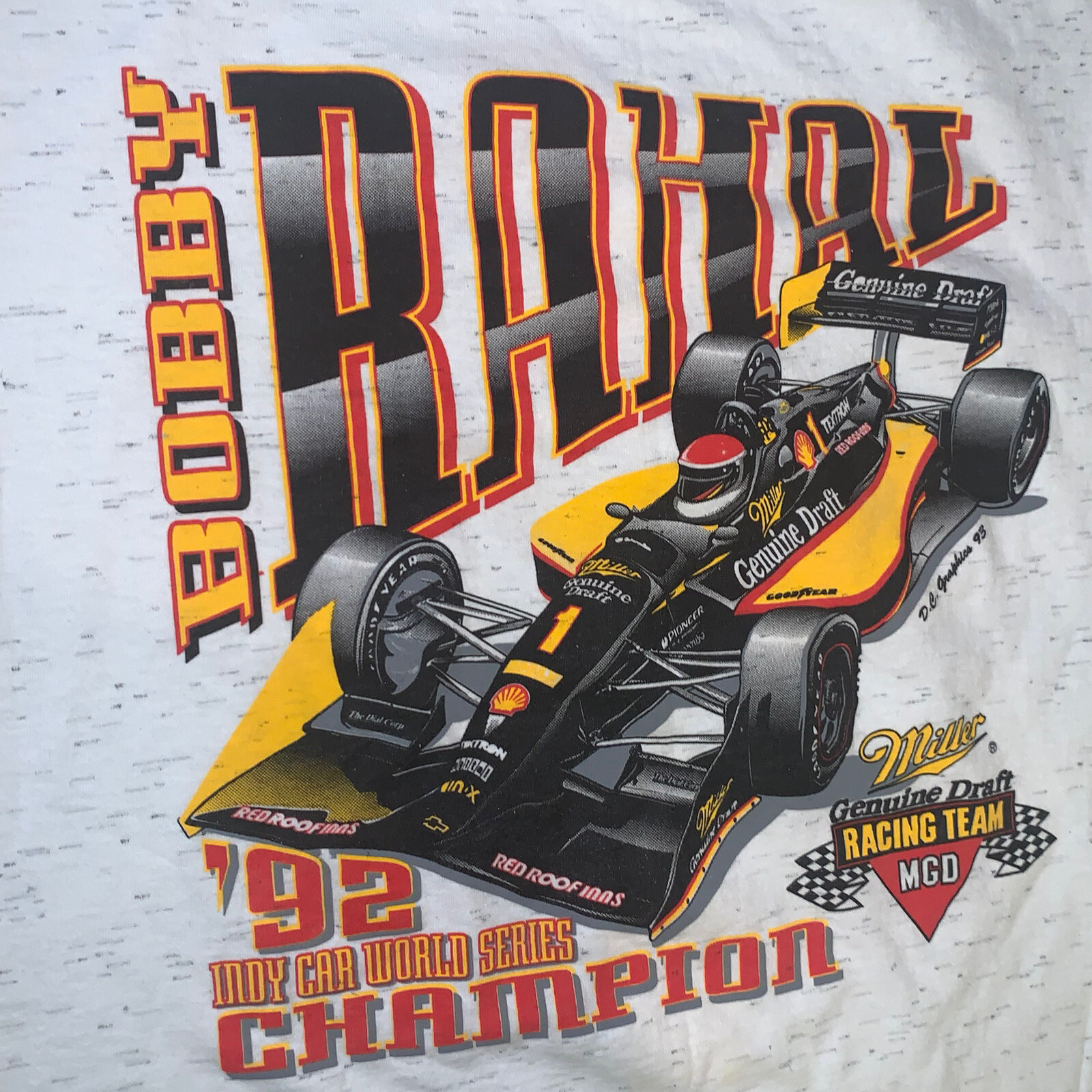 Vtg Bobby Rahal Miller Genuine Draft Indy Car Champion 1992 Shirt ...