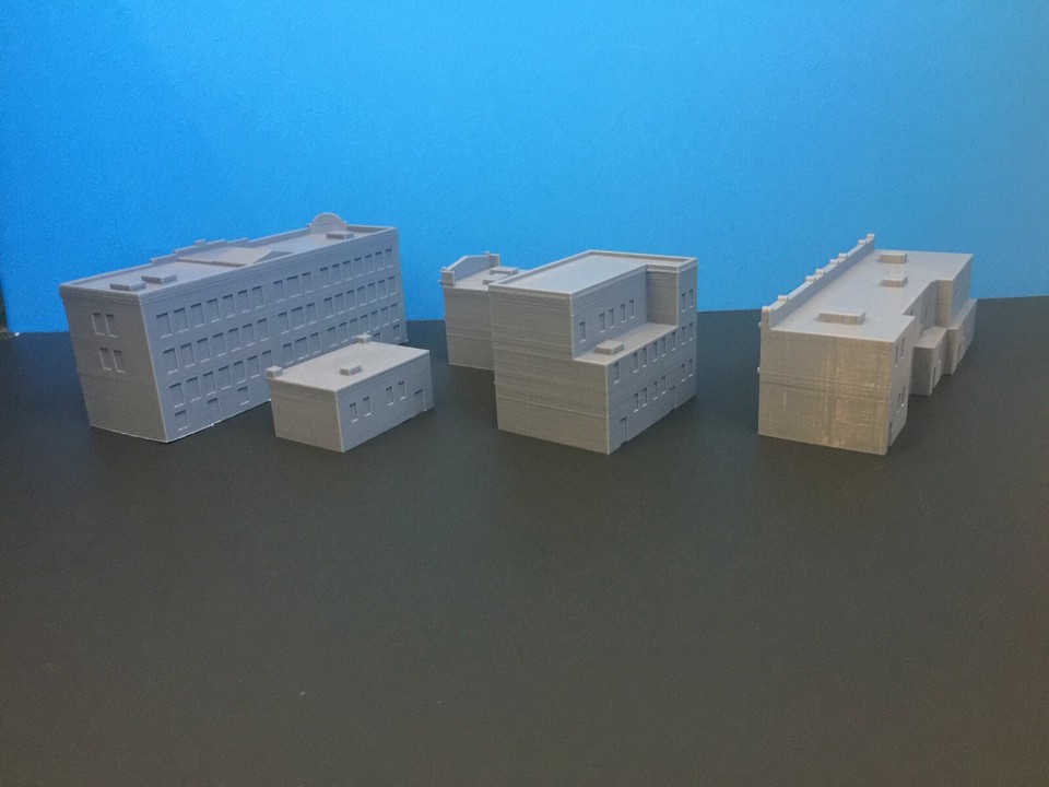 "City Block" (5) pc Urban Town Buildings Set - N Scale 1:160 - No ...