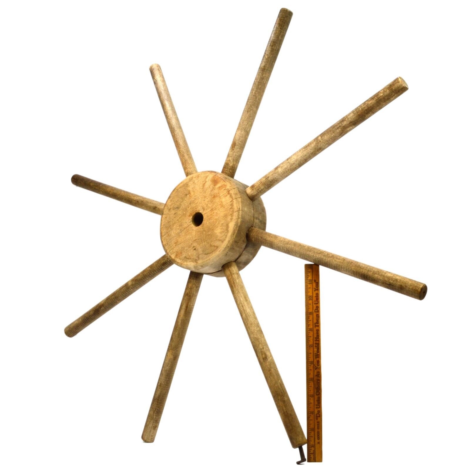 AAFA/Vintage? TREEN-TOP CANDLE DRYING RACK 32" dia. 8-Spoke DRIPPER ...