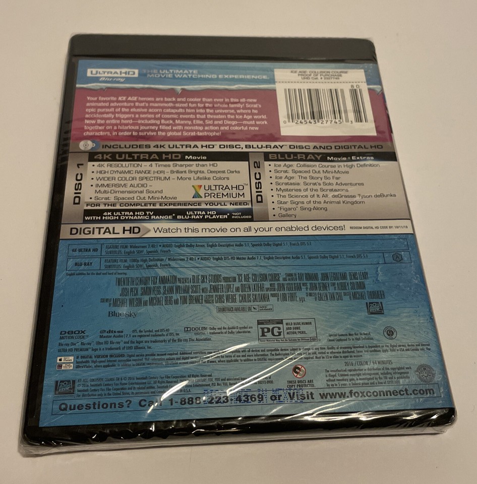 Ice Age: Collision Course Ultra HD Blu-Ray 2016 NEW 24543277453 | eBay