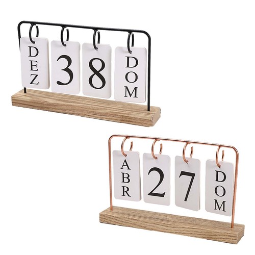 Metal Desk Calendar Iron Art Ornament for School Home Decor Birthday ...
