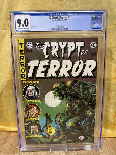 EC Comics CRYPT Of TERROR #1 1973 CGC 9.0 OW Pgs EC Reprints Graded ...