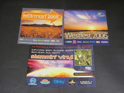 3 SLAMMIN' VINYL WESTFEST 2004/05/06 RAVE FLYERS OLDSKOOL HARDCORE ...