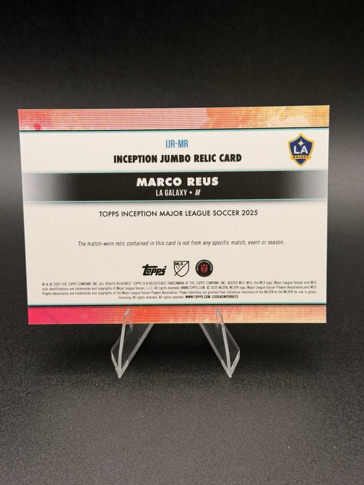 2025 Topps Inception MLS Marco Reus Jumbo Relic IJR-MR Orange /5 LA ...