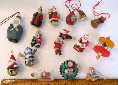 Lot Of 16 Vintage Hallmark & Unbranded Miniature Christmas Ornaments No ...