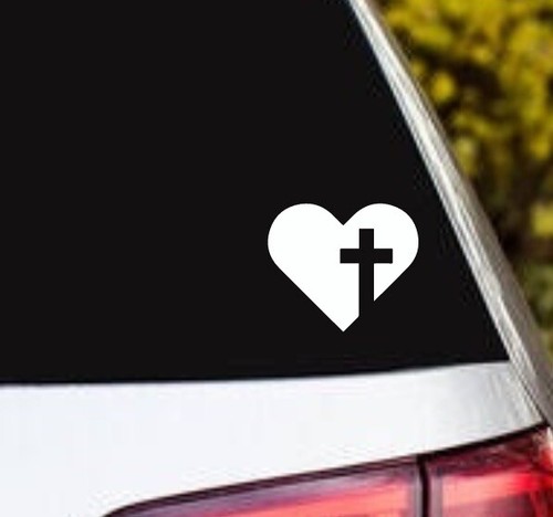 Jesus Cross White Sticker Catholic Christian Religious Car Decal For ...