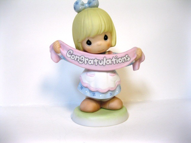 Precious Moments" Its a Banner Day Congratulations" Girl Holding Banner ...