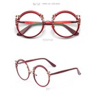 Personality Retro Round Metal Eyeglass Frames Women Fashion Glasses ...