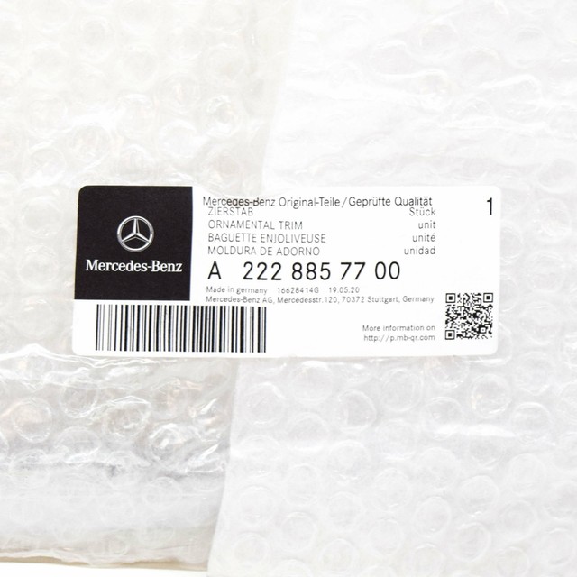 Mercedes-Benz S W222 Front Bumper Left Ornamental Trim A2228857700 ...