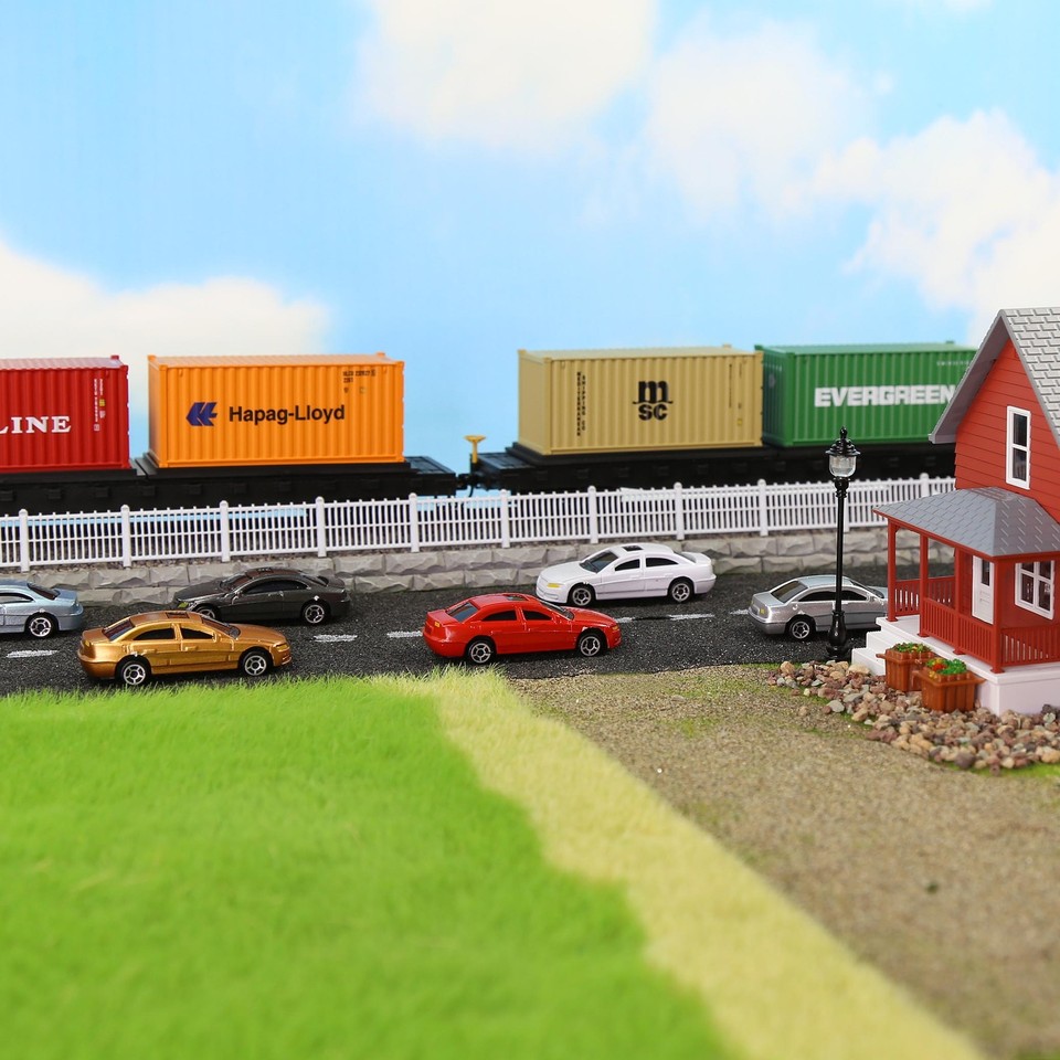 50pcs HO Scale Model Cars 1:87 Building Scenery Railway Layout C100 | eBay