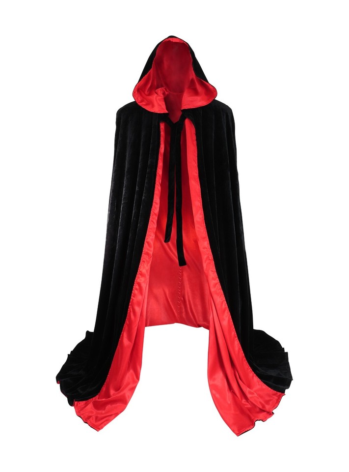 Hooded Velvet Cloak lined in Satin Luxury Cape Fashion Vampire Costume ...