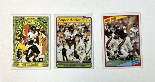 Vintage Lot Of 1980s Walter Payton Football Cards Super Action Instant ...