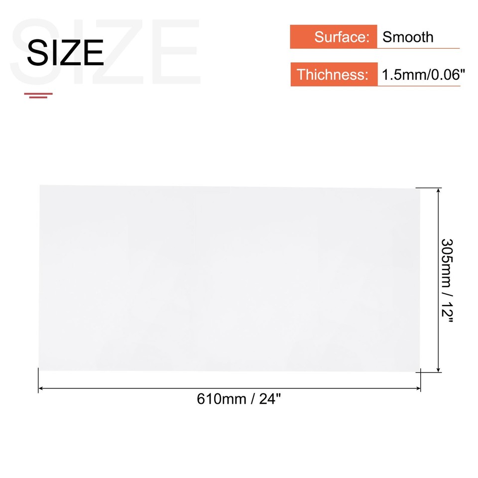 ABS Plastic Sheet 24" x 12" x 0.06" ABS Styrene Sheets White 4 Pcs | eBay