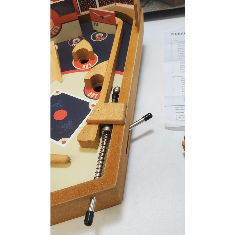 Hammer & Axe Tabletop Baseball Game, Wooden Stadium Pinball Style 100% ...