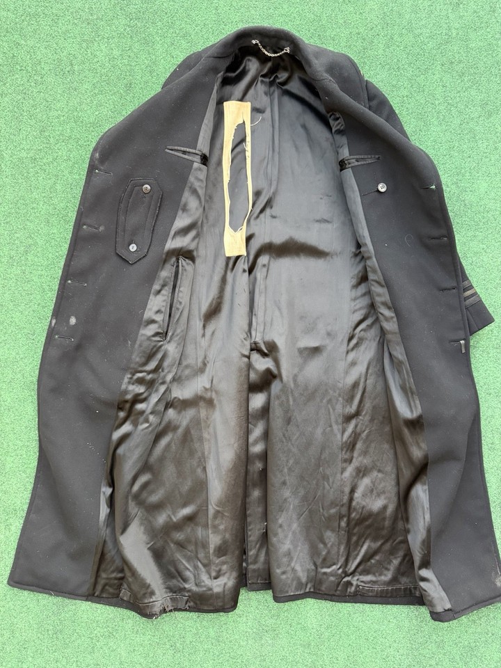 VINTAGE Post WW2 US Naval Officer Wool Officer Bridge Coat Named | eBay