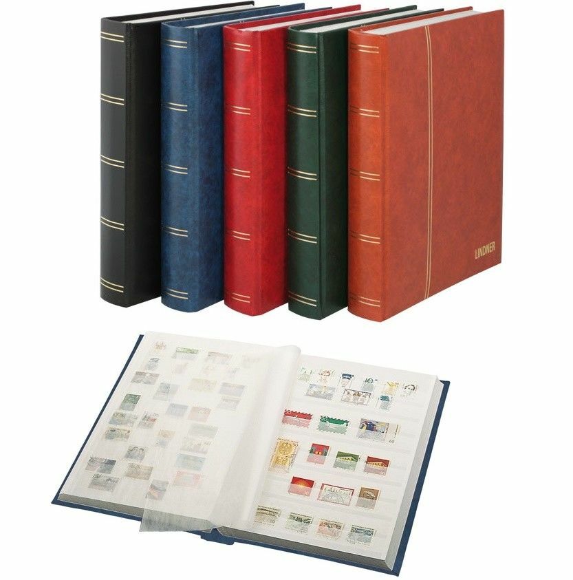 5 Stamp Stock Album Padded Green 60 White Pages Lindner 1162S-G | eBay